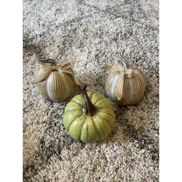 The Unbranded Brand | Holiday | Set Of 3 Decorative Pumpkins Rustic ...